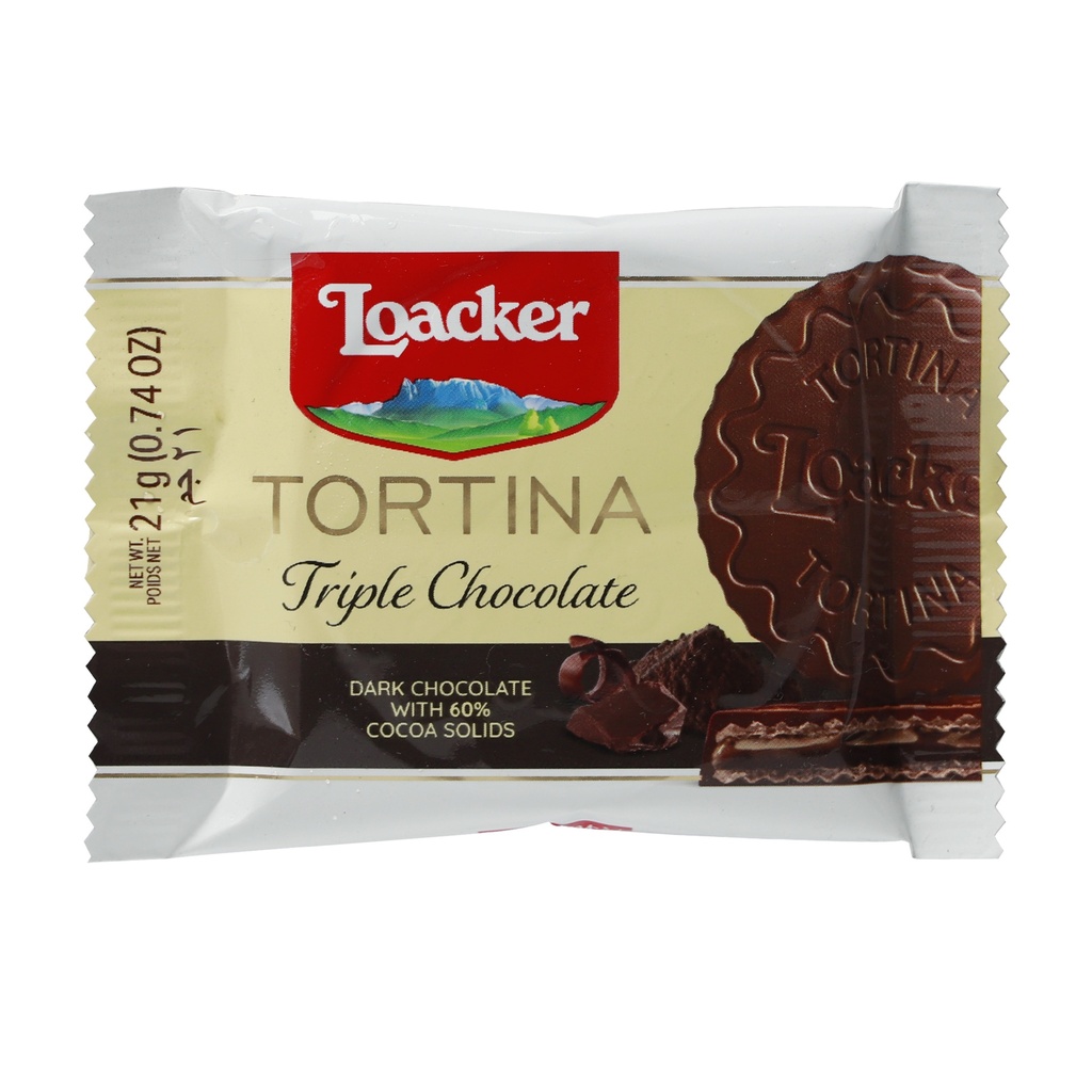 LOACKER GRAN PASTICCERIA TORTINA TRIPLE DARK WAFER 21G | WHIM