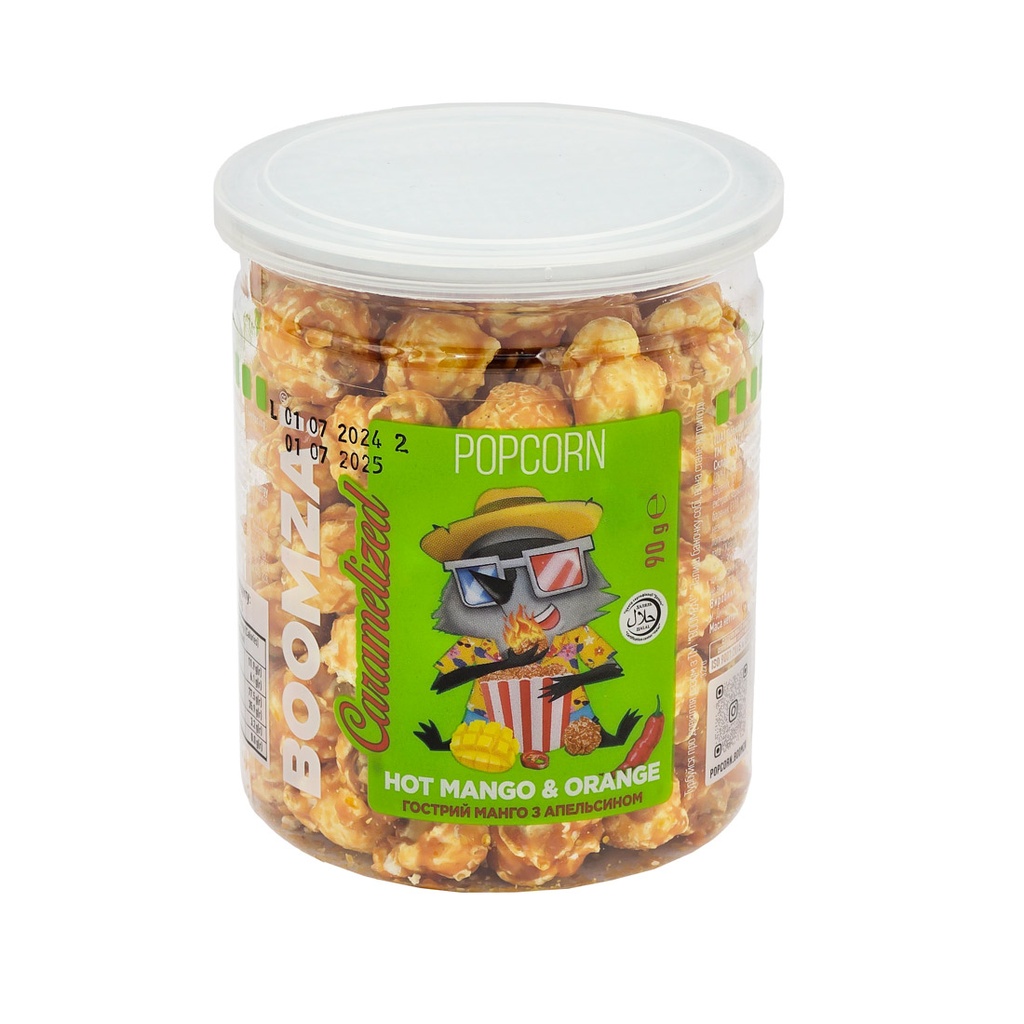 BOOMZA CARAMELIZED POPCORN HOT MANGO & ORANGE 90G | WHIM